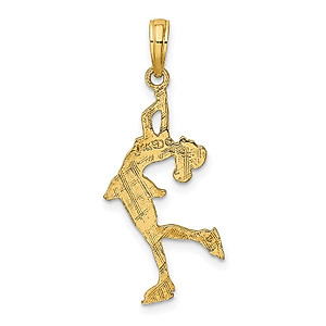 Extel Medium 14k Gold Ice Skater Turning Charm, Made in USA