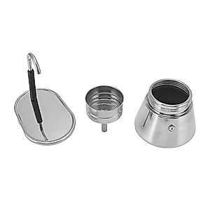 Coffee Maker Moka Pot 1 Tube, Mini 1 Cup Single Spout Maker, Stainless Steel Single Tube Moka Pot, 3.3 to 16.9oz DIY Italian Type Coffee Maker Stove Portable