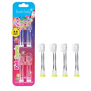 KidzSonic Rocket and Unicorn Electric Toothbrush Replacement Brush Heads - Pack of 4 (Ages 3+ Years)
