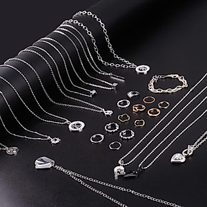 Ecoofor Necklace Chains for Jewelry Making, 78.7 Feet 10 Rolls 304 Stainless Steel Jewelry Chains for DIY Necklace Bracelet Jewelry Making with Stainless Steel Jump Rings/Lobster Clasps/Connectors