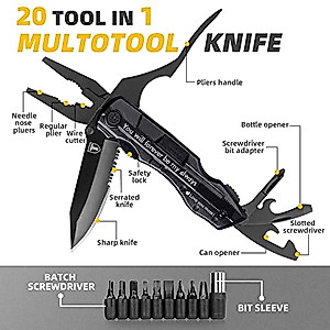 TRSCIND Pocket Knife Engraved Multitool, Love You More, Personalized Gifts for Mens, Unique Anniversary Birthday Gifts for Him husband Boyfriend, Perfect Gifts for Camping Hunting Fishing