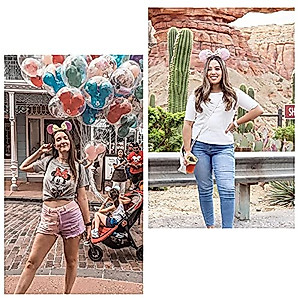 RCRAJE Mouse Ears Bow Headbands, Mice Sequin Ears Headbands for Kids Girls Women, Glitter Party Princess Decoration Cosplay Birthday Christmas Party (pink)