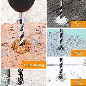 GOONSDS Drill Bit for Tile,Concrete, Brick, Glass, Plastic and Wood 10Pcs,Diameter 10mm