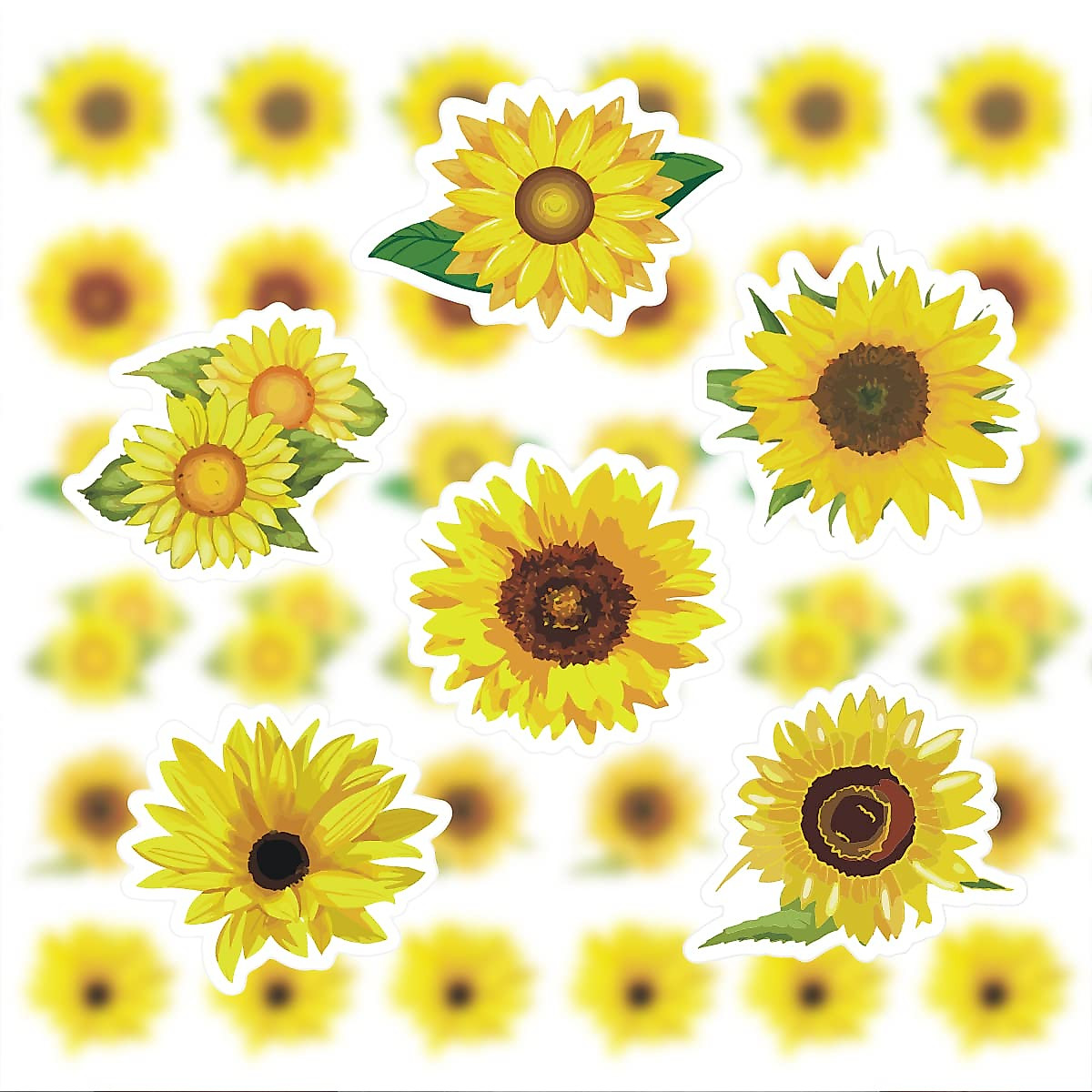 Wailozco 240 PCS Cute Sunflower Business Stickers,Funny Small Business Envelopes Stickers for Business Packages/Handmade Goods/Bags ,6 Different Design,Sunflower Theme Small Shop Business Stickers for