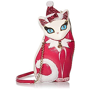 Betsey Johnson Kitsch Holiday Kitty Crossbody Bag, Pink Multi