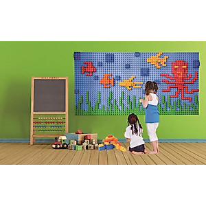 UNiPLAY Platform Soft Building Blocks — Educational Sensory Stacking Blocks, Learning Toy with 11 x 11 Inch Base Plate for Ages 3 Months and Up (64-Piece Set)