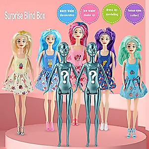 Princess Barbies Color Reveal Doll Blind Box 7 Surprises: 4 Mystery Bags; Water Reveals Doll’s Look & Color Change on face & Hair; Party Series; [Styles May Vary]