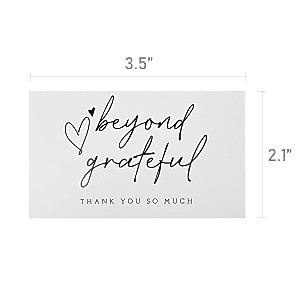 allydrew 2.1" x 3.5" Thank You Card Inserts, Appreciation Cards for Small Business, Weddings, Bridal & Baby Showers, 120pcs, Beyond Grateful