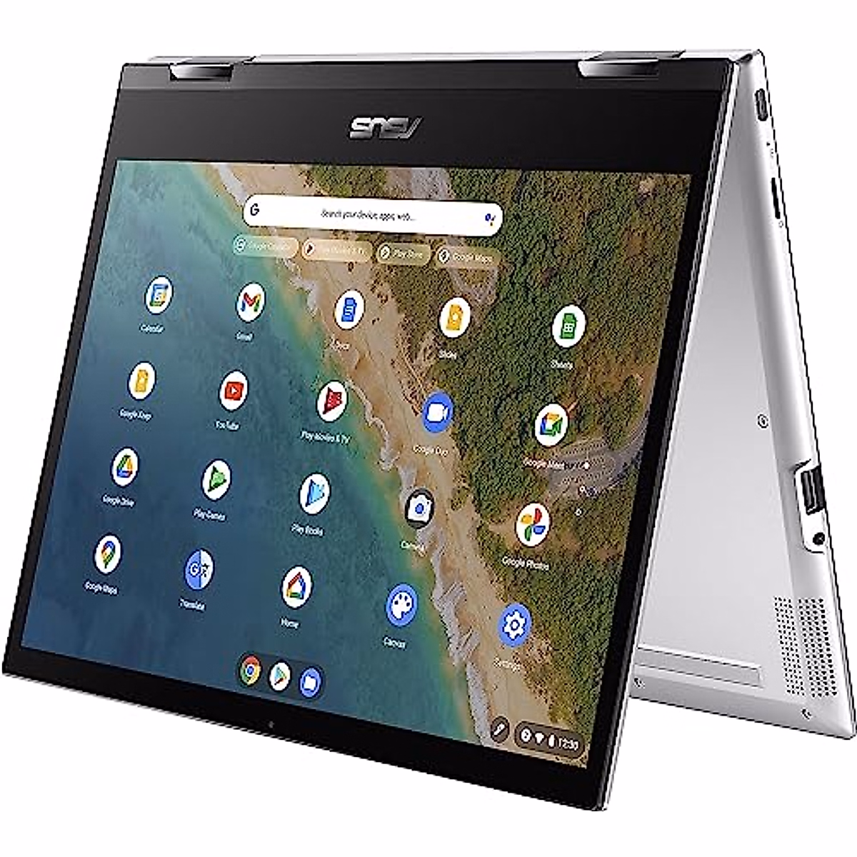 ASUS Chromebook Flip CM3, 12" Touchscreen NanoEdge Display, MediaTek™ Kompanio 820 (8192), Arm NATT MC5 GPU, 64GB eMMC, 4GB RAM, Wi-Fi 5, Chrome OS, CM3200FM1A-DH01T (Renewed)