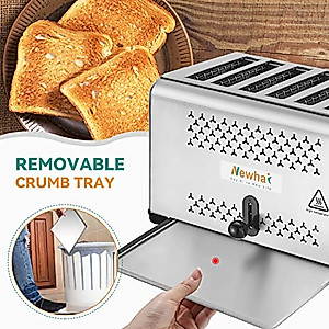 Newhai Commercial Toaster Bread Baking Machine 6 Slices 0.6 Inch Slot for Restaurant 110V
