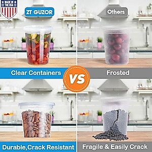 ZT GUZOR 24oz [240 pack] Plastic Food Storage Containers and Deli Containers with Lids, Plastic Soup, Freezer Storage, Meal Prep Containers