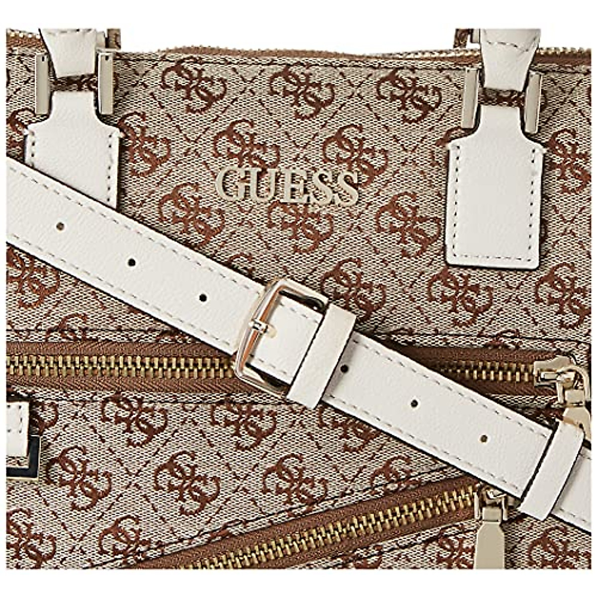 GUESS Frankie Uptown Satchel, Brown Logo