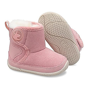 JIASUQI Toddler Winter Shoes Pink Boots for Toddler Girls Toddler Boot Slippers Pink Size 5.5-6