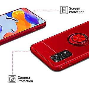 AKABEILA for Oppo A96 4G/Realme 9i/A36 4G/A76 4G/K10 4G/Realme 10T 5G Case Screen Protector Cover [with Tempered Glass Free] Carbon Fiber Silicone Bracket Phone Holder Shockproof Cases 6.59"