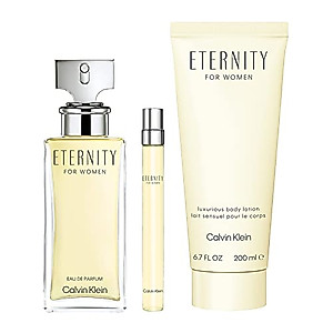 Calvin Klein Eternity for Women 3-Piece Fragrance Holiday Gift Set (3.3 Fl Oz + 0.33 Fl Oz + 6.7 Fl Oz)