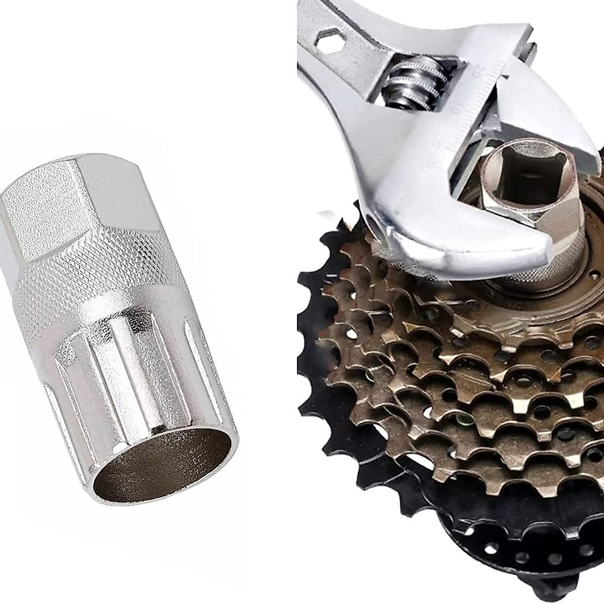 JLEivvi 1 Pcs Bicycle Freewheel Remover, Mountain Bicycle Lockring Removal Tool Lengthen Sleeve for 6,7,8,9,10,11Speed Freewheel