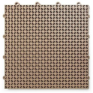 Big Floors DT24BEIG DuraGrid Outdoor Modular Interlocking Multi-Use Plastic Deck Tile, 24 Pack, Beige