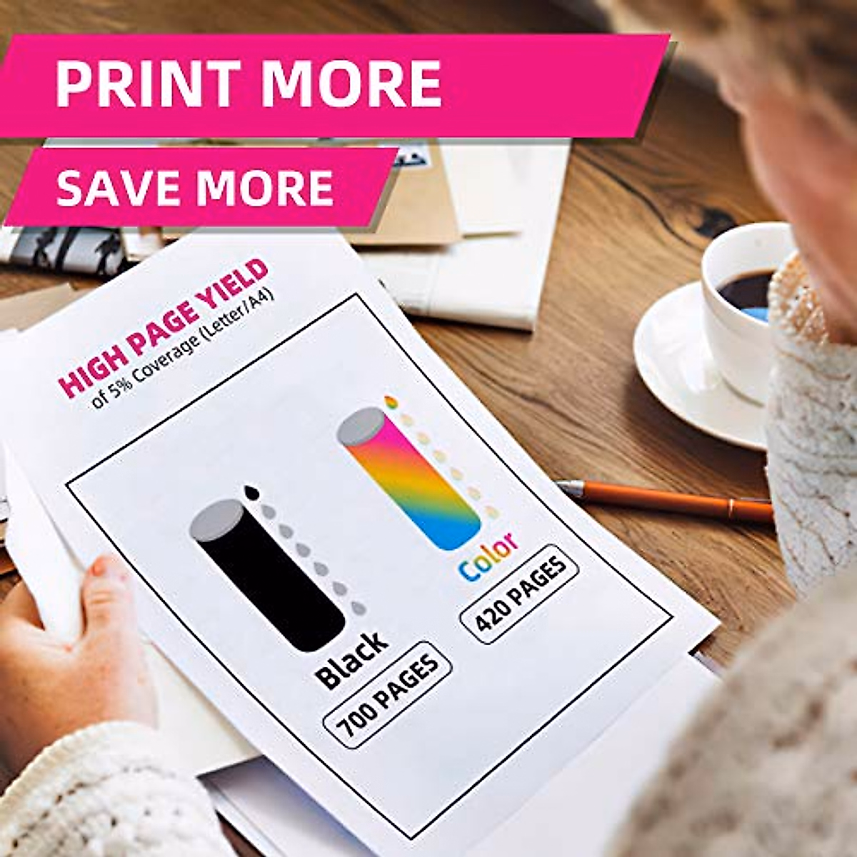 Intactech Compatible Kodak 10XL 10B 10C Combo Ink Cartridges Work for Kodak ESP 3 7 9 3250 5250 9250 Office 6150 EASYSHARE 5100 5300 5500 Hero 7.1 9.1 6.1 Printer (5 Black, 3 Color)
