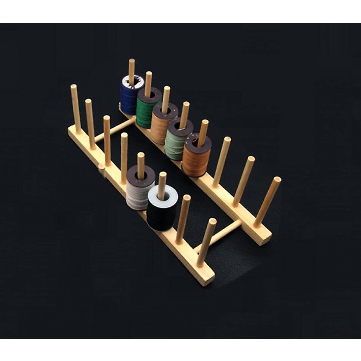 YJIUYUANQ Foldable Wooden Thread Holder 16 Spools Sewing Embroidery Thread Rack Organizer Wall Hanging Cones Stand Shelf Tool(Large)，1PC