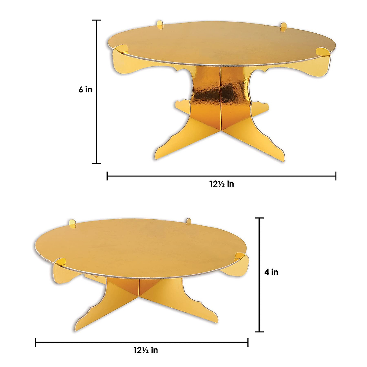 Beistle Golden Metallic Cake Stands