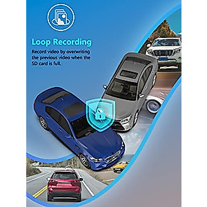 Dash Cam Front and Rear, 1080P Full HD Dash Camera for Cars with 32GB SD Card, 2.45'' IPS Screen, 170°Wide Angle, Night Vision, Parking Monitor, Loop Recording, Motion Detection