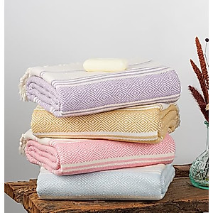 DEMMEX Ultra Soft Turkish Bath and Beach Towel - 100% Organic Cotton, Lightweight Quick-Dry Peshtemal, Prewashed, Diamond Weave, Oeko-TEX Certified, 71x36 - Luxury Beach, Spa, Bathroom Use, Dark Gray