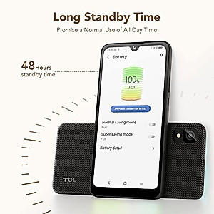 TCL 30 Z Unlocked Cell Phone 4G LTE, 6.1" HD+ Display, Smartphone Android 12, 32GB+3GB RAM, Expandable Memory Up to 512GB, 3000mAh, Built-in GPS, US Version, Prime Black