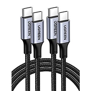 UGREEN 100W USB C to USB C Cable 2-Pack Type C Fast Charging Cable Compatible with MacBook Pro 2022, iPad Pro 2022, iPad Air 5, Samsung Galaxy S23/S22 Ultra, Pixel, PS5, Switch, etc. 3.3FT