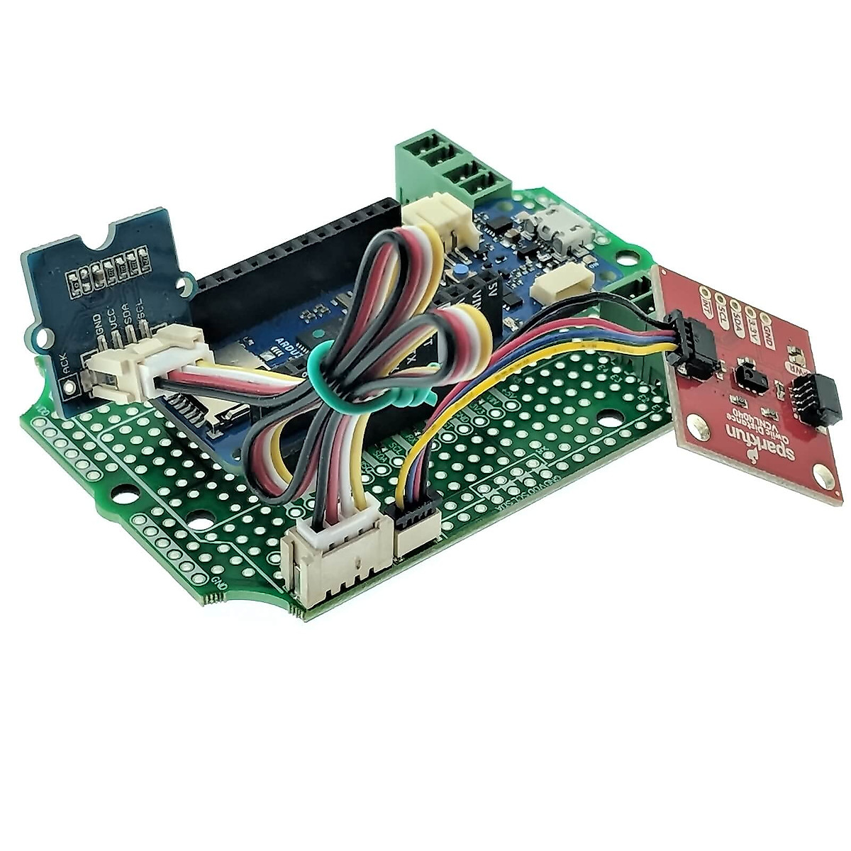 qBox AMC DIY IOT Enclosure Kit (One SMA), IOT Enclosure for Arduino MKR ESP32 Cellular LoRa WiFi Board, Waterproof IP65 Enclosure with Glands, prototyping PCB, connectors Set and SMA