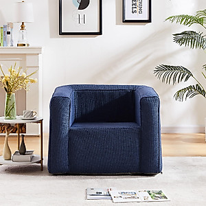 RELXTIME Inflatable Chair Air Couch Outdoor Indoor Sofa,Blow Up Couches for Camping,Patio,Backyards,Livingroom with Air Pump (Blue)