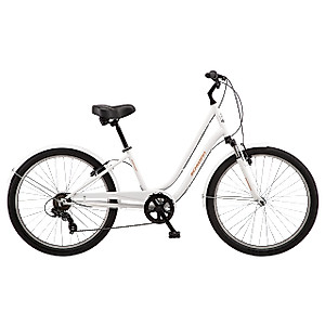 Schwinn Regioneer Womens Hybrid Comfort Bike, 26-Inch Wheels, 7 Speed, 16.5-Inch Steel Frame, Alloy Linear Brakes, White