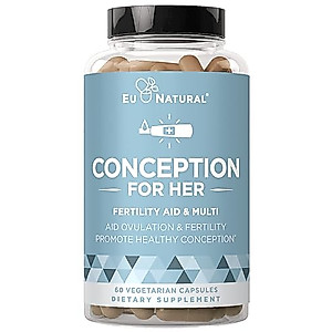 Conception Fertility Supplements for Women – Aids Ovulation, Hormonal Balance, & Regular Cycles – Prenatal Vitamin Support with Myo-Inositol, Folate, Folic Acid, Vitex – 60 Vegetarian Soft Capsules