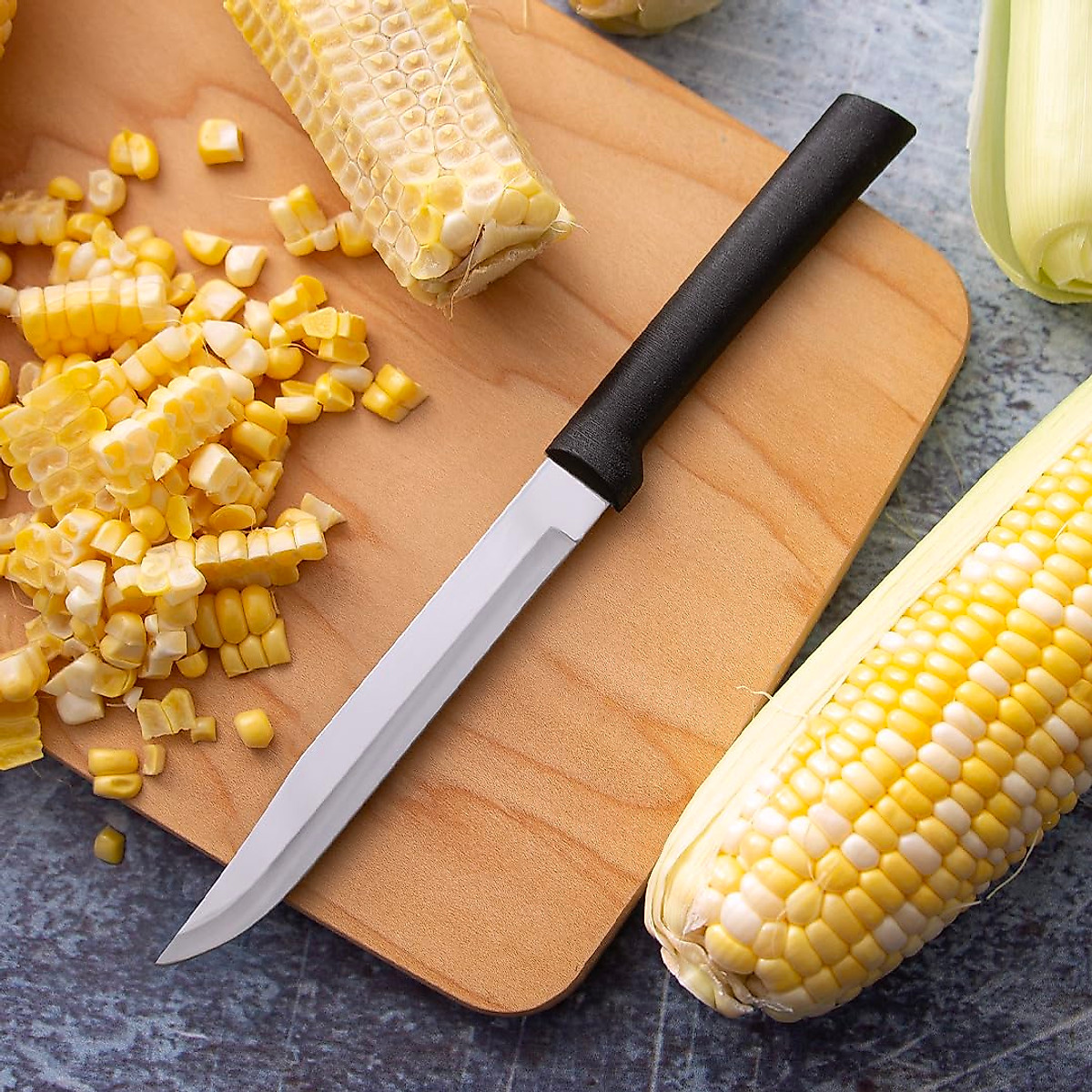 Rada Cutlery Utility Steak Knife with Black Stainless Steel Handle Pack of 2