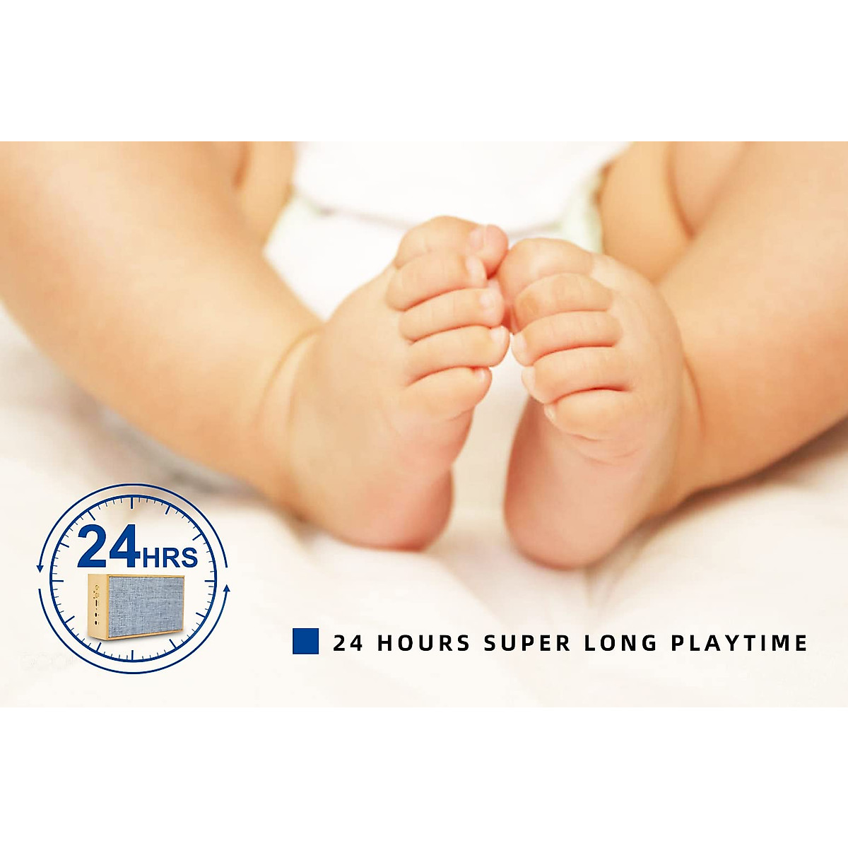 Lexenic White Noise Machine,Wooden Sleep Sound Machine with 24 Hours Playtime, 6W HD Stereo Dual Speakers and Bass with 37 Non Looping Soothing Sleep Sounds Therapy for Baby Kids Adults