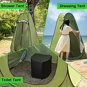 JEAWIWI Camping Shower Tent, Outdoor Changing Tent, Pop up Privacy Tent, Toilet Tent with Portable Bag for Camping, Beach, Hiking, Travelling