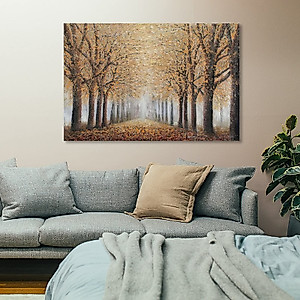Tree Wall Art Hand Painted Forest Oil Painting Yellow Woods Art Autumn Landscape Home Decor Great Wall Art Paintings Canvas Wall Decor Home Decor Living Room Decor Aesthetic 24x36inch(60x90cm) Unfra