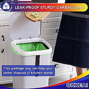 OKKEAI Large Garbage Bags 13 Gallon Tall Kitchen Green Trash Bags 49 Liter Bin Liners for Lawn Yard,Home,Office,60 Counts (Fits 10-15 Gallon Bins)