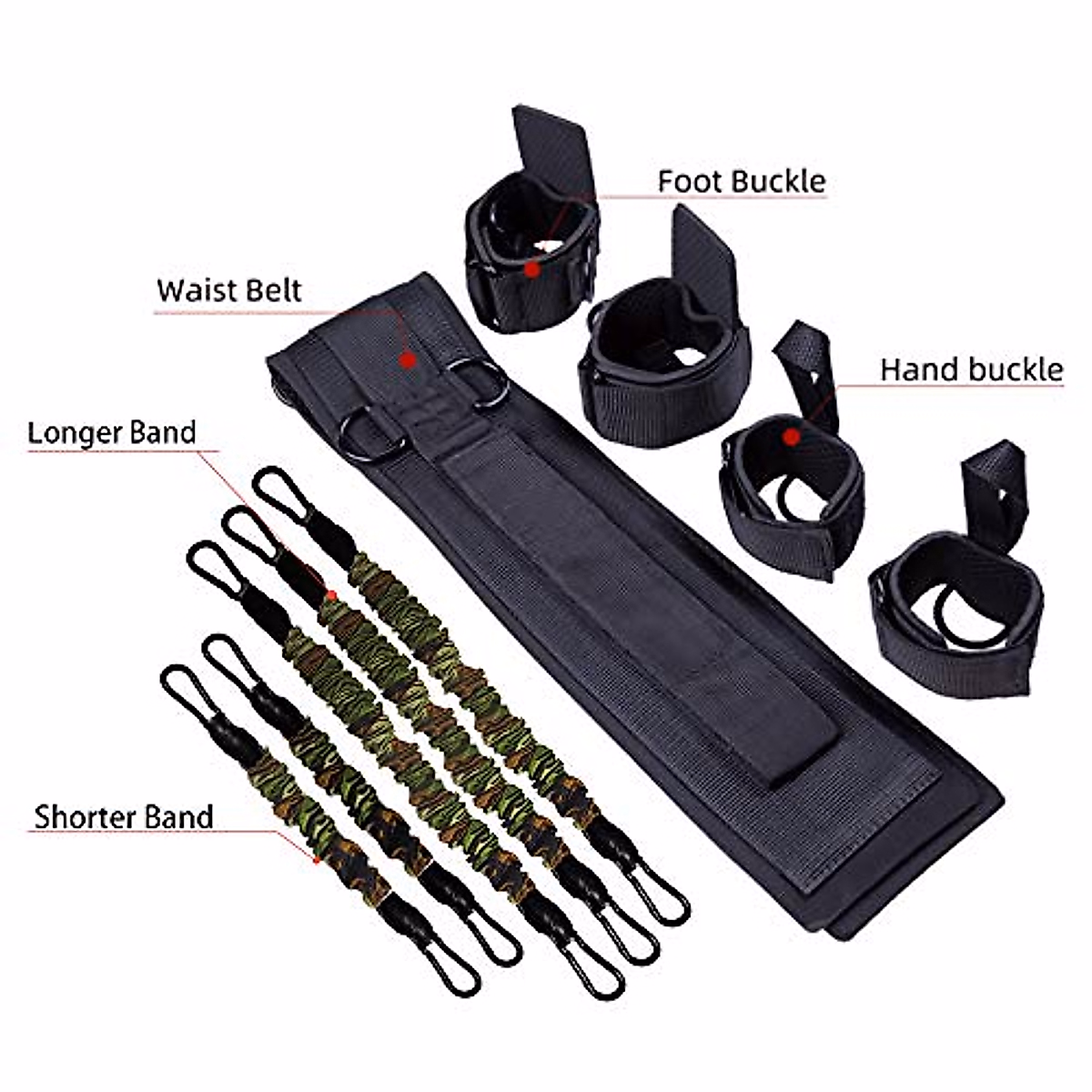 TOCO FREIDO Speed and Agility Resistance Bands Set(275LBS), 10PCS MMA Boxing Training Resistance Belt Bands for Vertical Jump Squat Boxing MMA Taekwondo Karate Bounce Basketball Volleyball Training