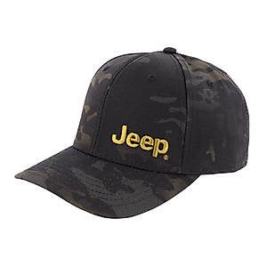 Jeep Text Logo Low Profile Trucker Hat Black Camo/Green Hat