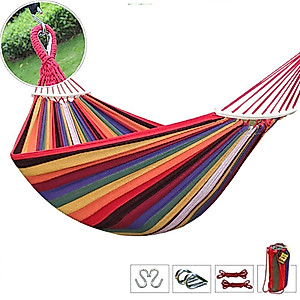 GUAGLL Outdoor Double Canvas Hammock Garden Hammock Chair Dorm Swing 2 Person 450 Pounds