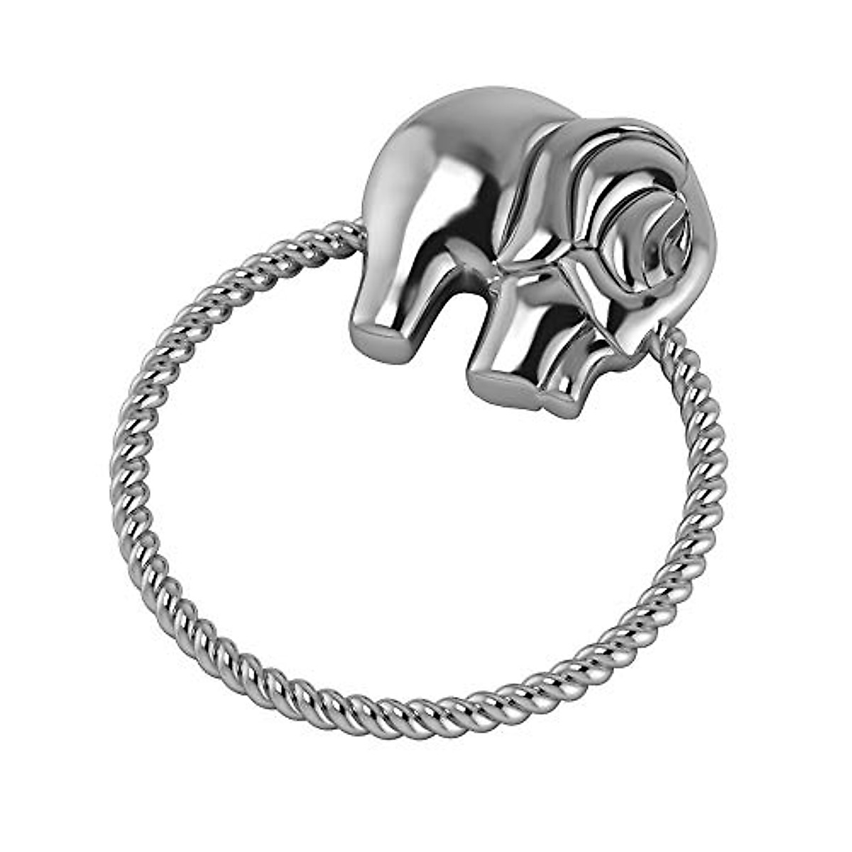Krysaliis Sterling Rope Ring Elephant Rattle by Silver