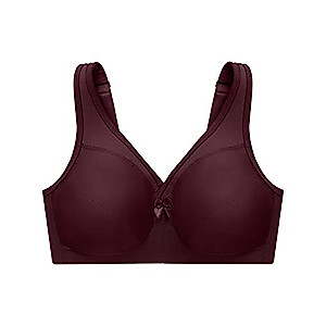Glamorise Full Figure Plus Size MagicLift Active Support Bra Wirefree #1005 Wine