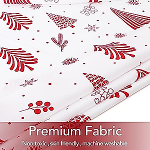 CAROMIO Christmas Shower Curtain, Floral Shower Curtains for Bathroom, Christmas Decorations Fabric Curtains, Water Resistant, Machine Washable (White, 72x72 Inches)