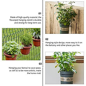 Happyyami 6 pcs Rings Railing Heavy Duty Hook Planter/Hanging Pots Wall Bonsai Decor Indoor Mounted for Home The Black Planters Over Outdoor Baskets Decoration Plants Balcony Fence Basket