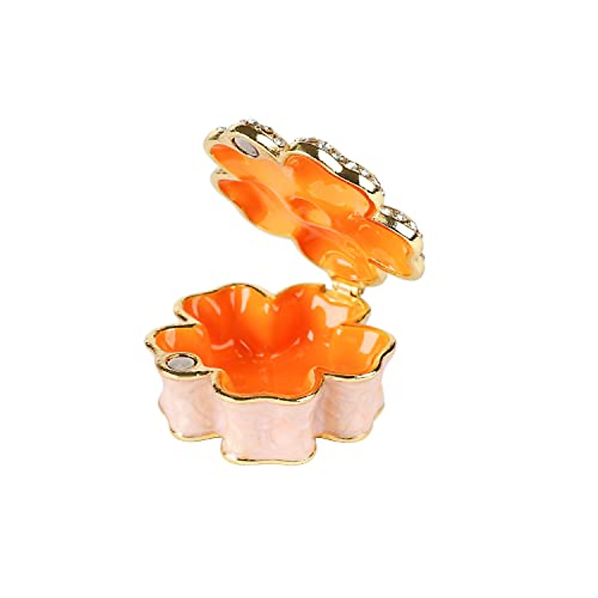 Janshe Cul Sakura Trinket Boxes Hinged Hand-Painted Enameled Flower Figurine Ornaments Craft Gift for Home Decor, Pink