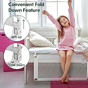 BABELIO Toddler Bed Rails, 39"-51" Extendable Baby Bed Guard Rail for Twin/Queen/Full/King Size Bed, Bed Side Rail for Toddlers, Kids & Elderly Adults, 22.5" Tall Bed Bumper
