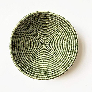 African Basket: Musebeya/Rwanda Basket/Woven Bowl/Sisal & Sweetgrass Basket/Green, Citron