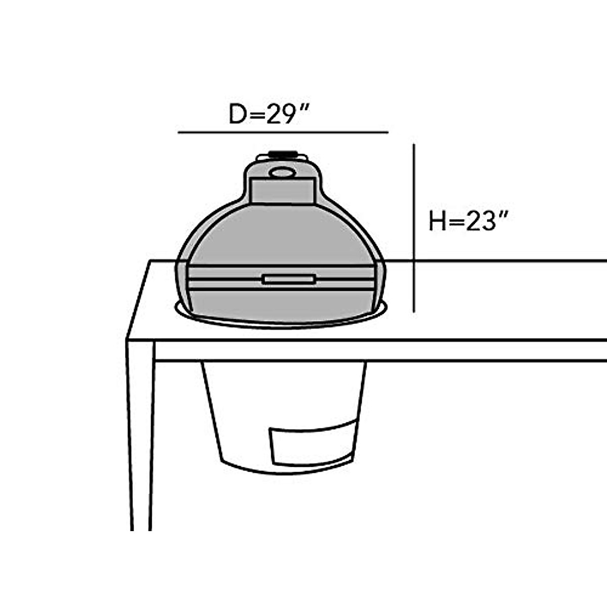 Covermates Kamado Dome Grill Cover - Weather Resistant Polyester, Elastic Hem, Securing Buckle Strap, Grill and Heating-Charcoal