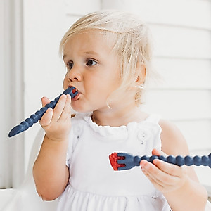 Ryan & Rose Cutie Tensils Baby Spoon and Fork [2 Pack] (Captain)