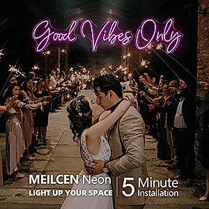 Good Vibes Only Neon Sign LED with Dimmable Neon Night Bedroom Home Wall Decor Bachelorette Party Birthday Wedding Bar Club Decor Reusable Large Neon Signs Pink